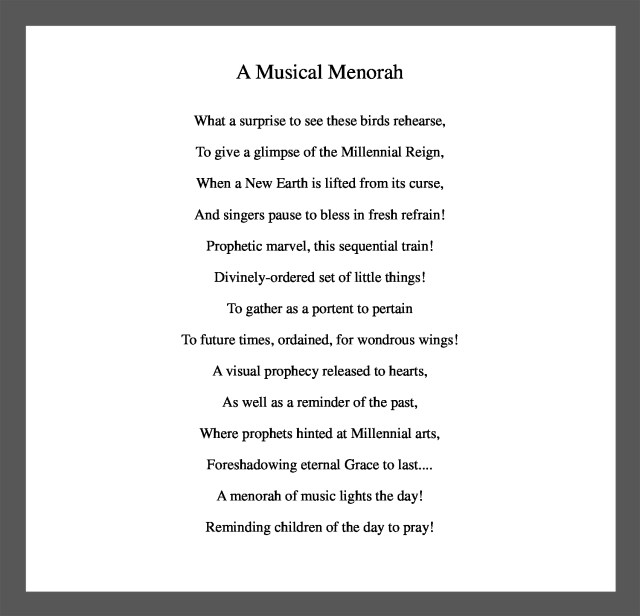A Musical Menorah – Church Remnant Power!